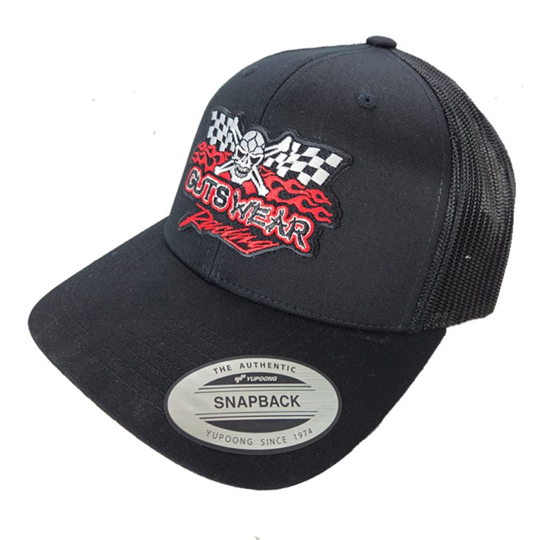 Guts Wear Racing Black Snapback Hat - Guts Wear