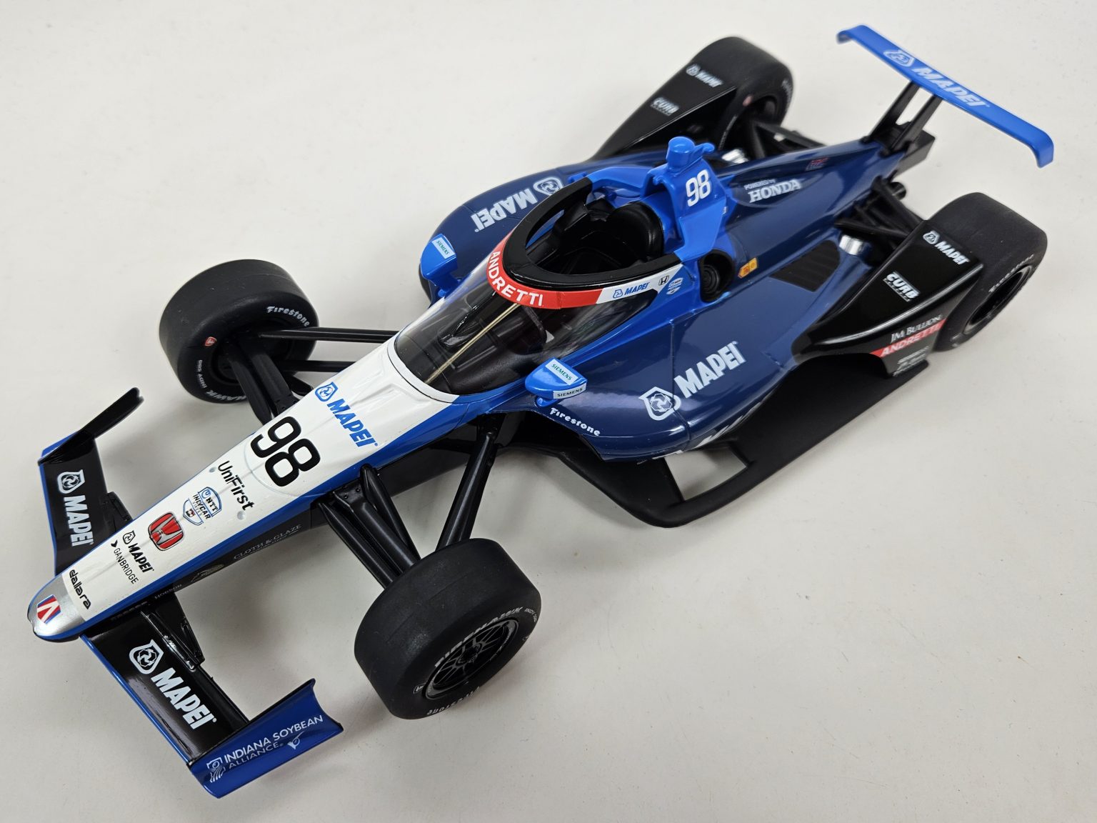 1:18 IXO 2025 Marco Andretti #98 Mapei Andretti Global Indycar Diecast ...