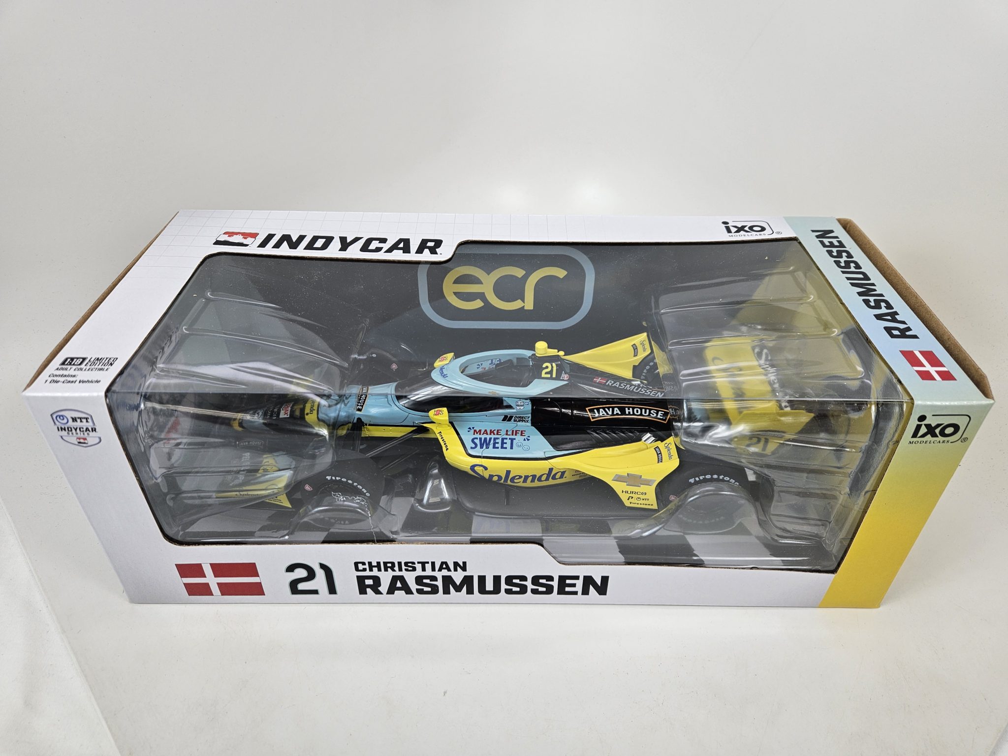 1:18 IXO 2025 Christian Rasmussen #21 Splenda Ed Carpenter Racing ...