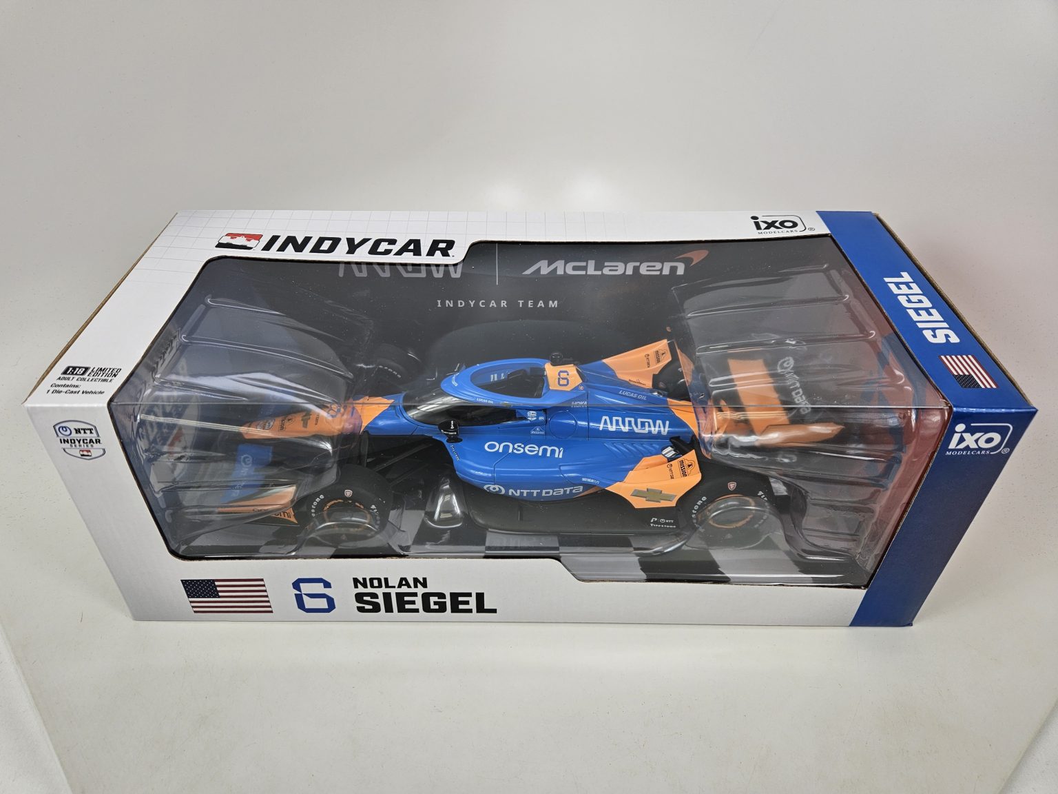 1:18 IXO 2025 Nolan Siegel #6 NTT Data Mclaren Indycar Diecast By IXO ...