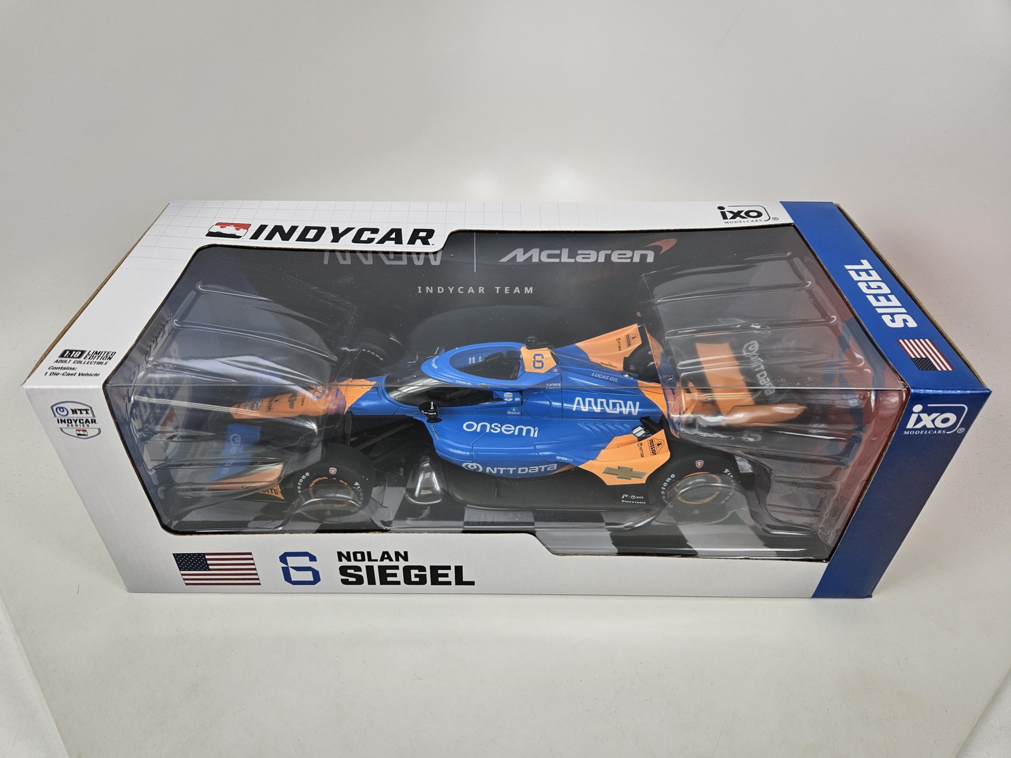 1:18 IXO 2025 Nolan Siegel #6 NTT Data Mclaren Indycar Diecast By IXO ...